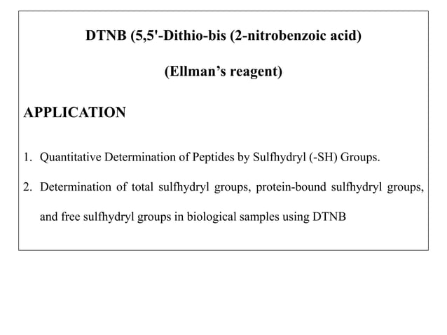 PROTEOMICS -DTNB ASSAY | PDF | Chemistry | Science