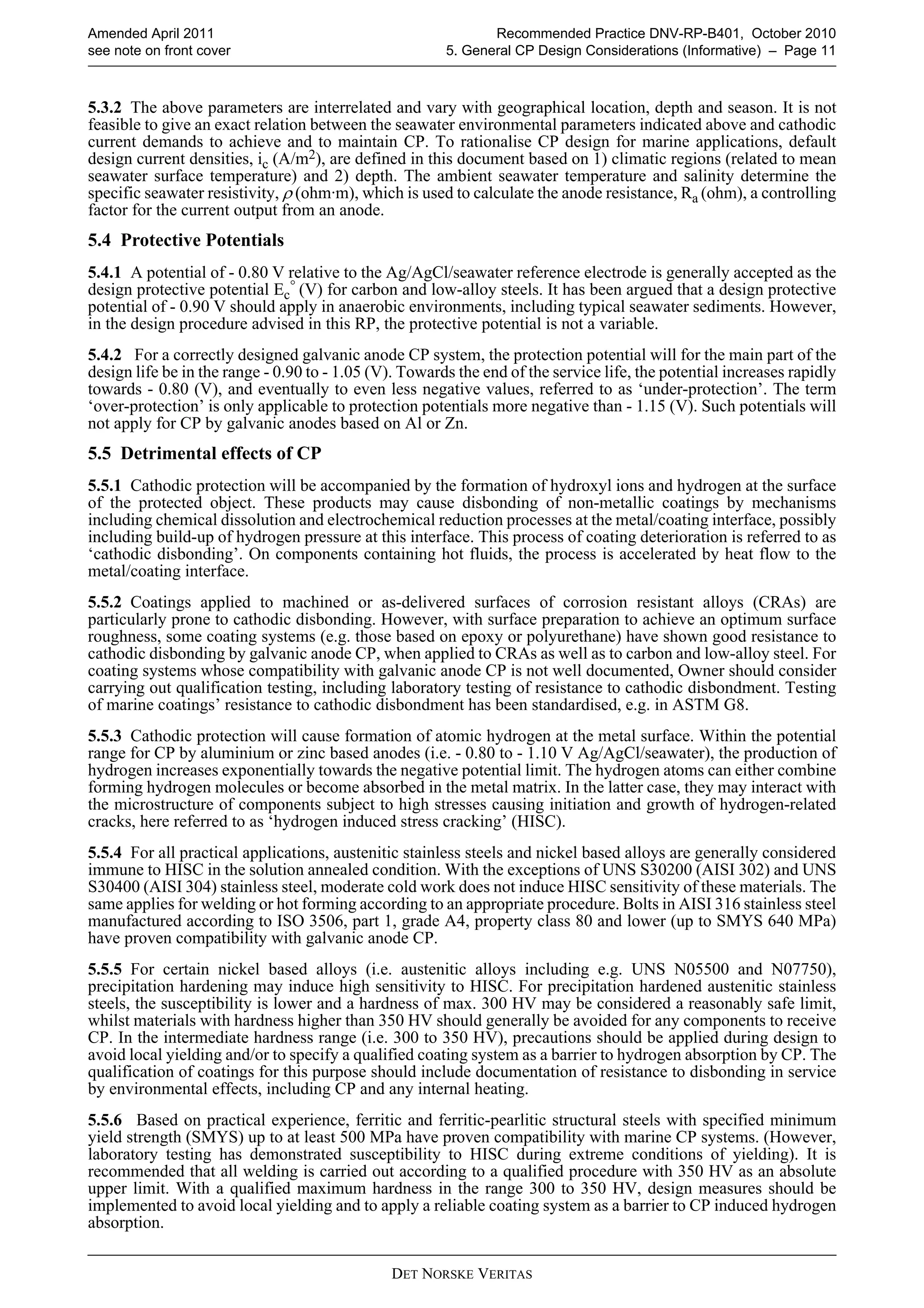 Dnv rp-b401 cp | PDF