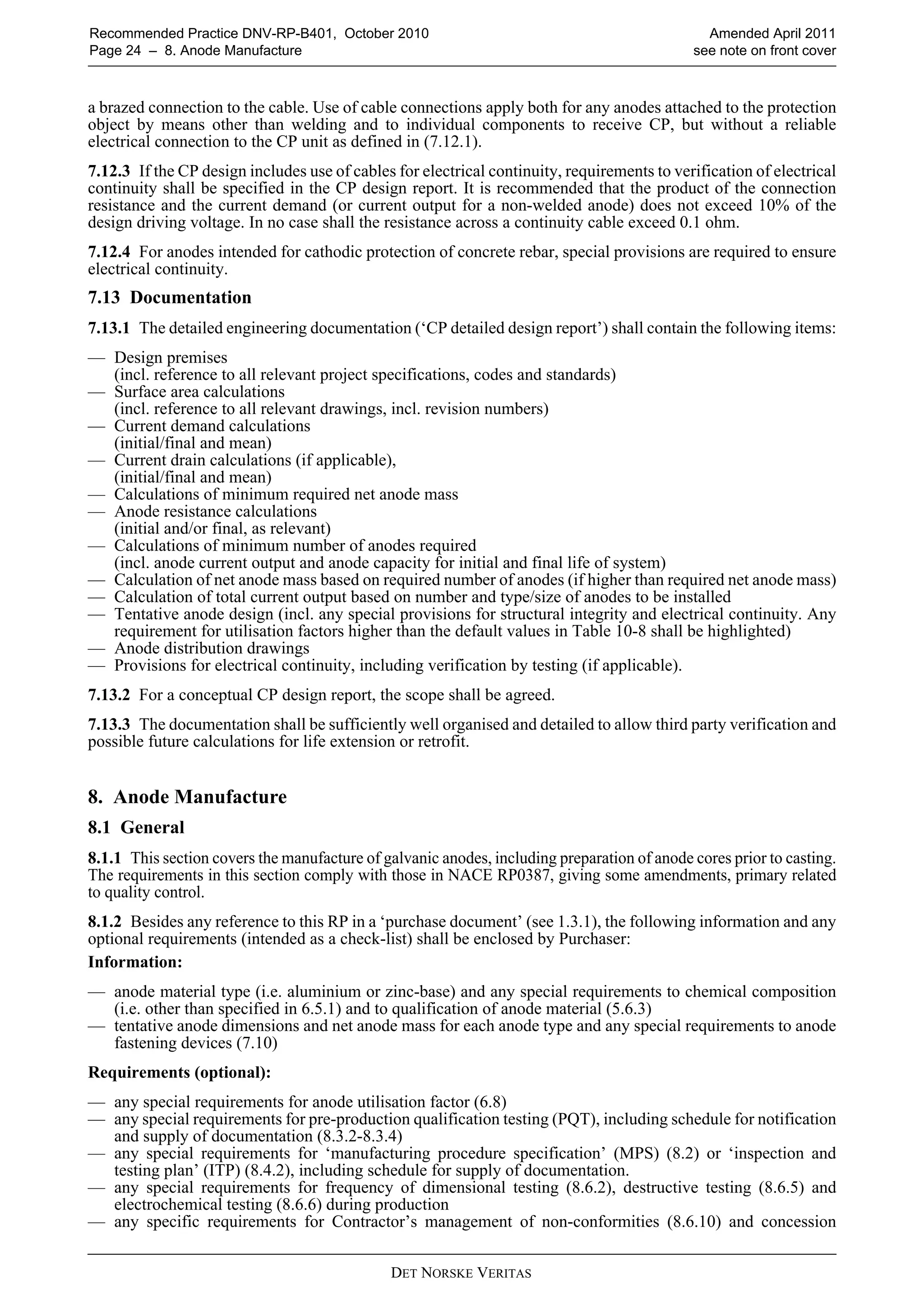 Dnv rp-b401 cp | PDF
