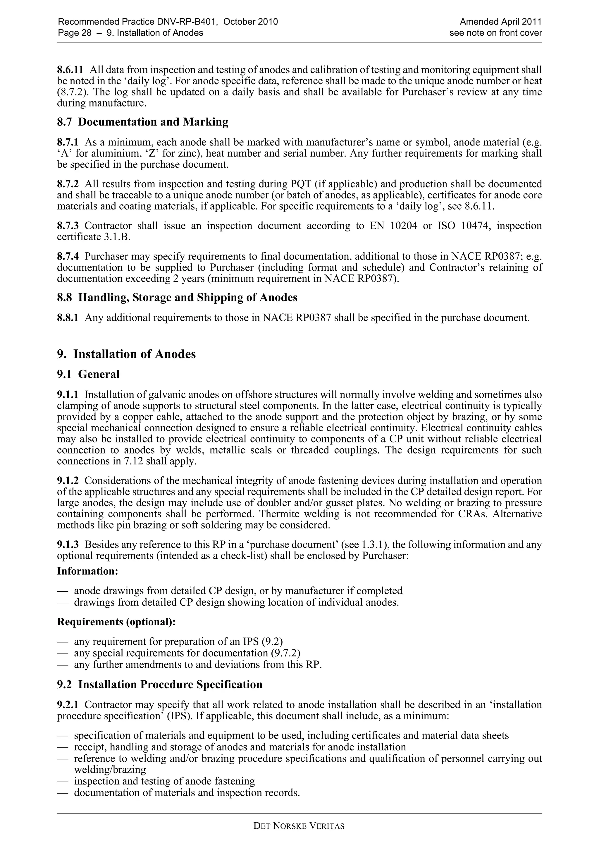Dnv rp-b401 cp | PDF