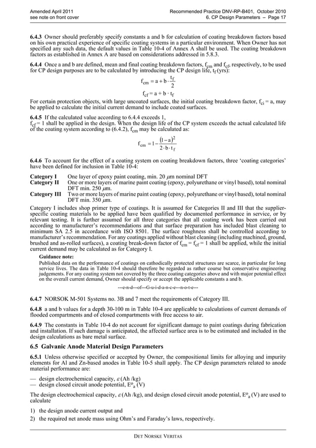 Dnv rp-b401 cp | PDF