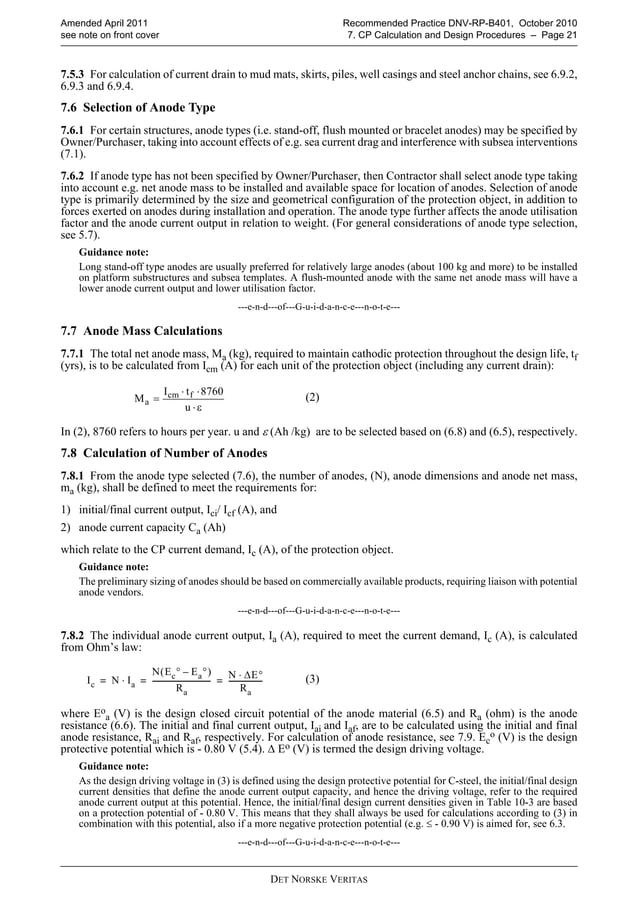 Dnv rp-b401 cp | PDF