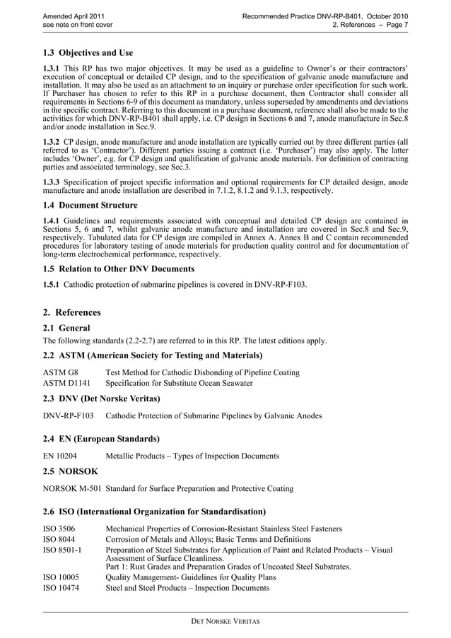Dnv rp-b401 cp | PDF