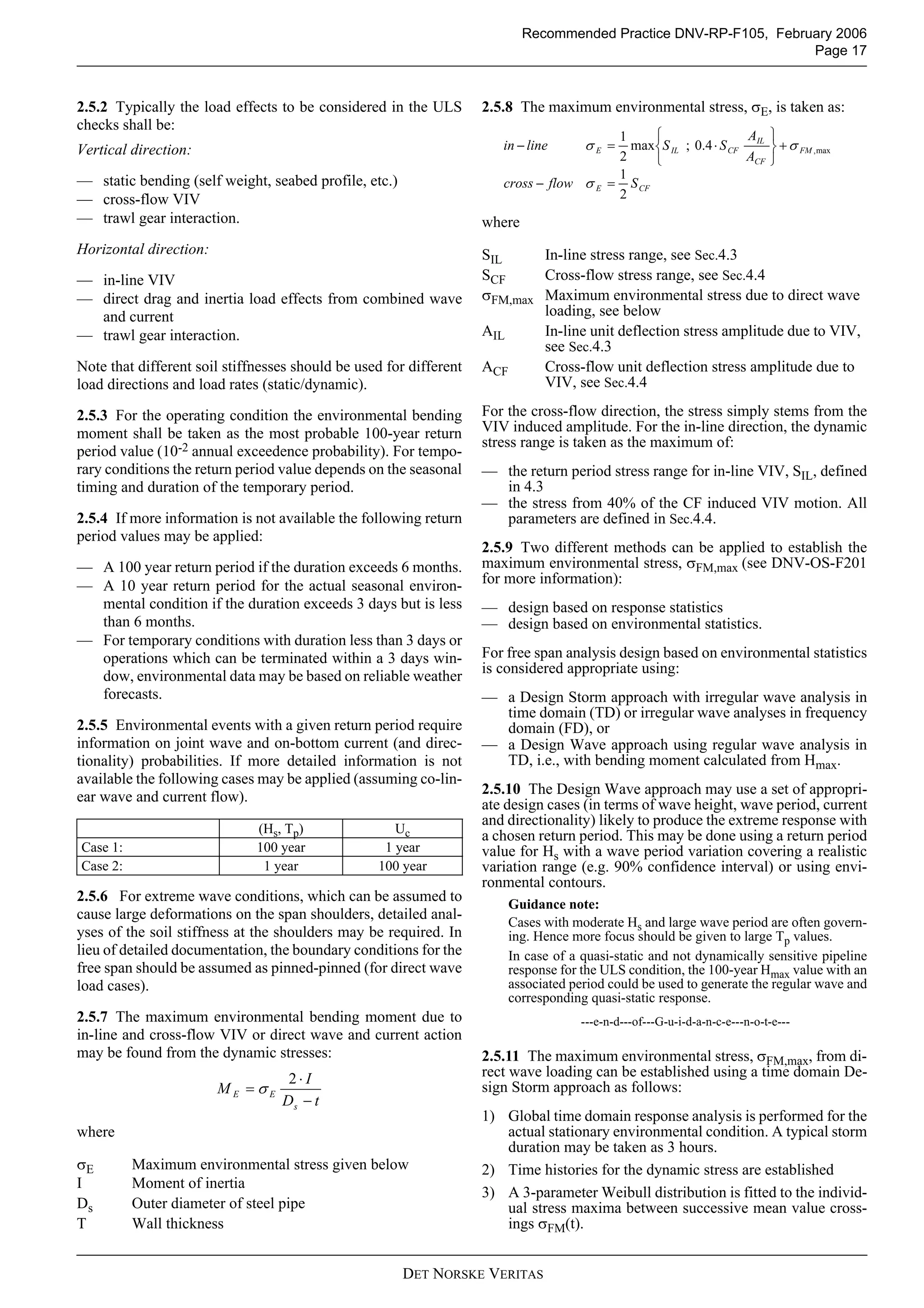 Dnv rp-f105 (2006) - free spanning pipelines | PDF