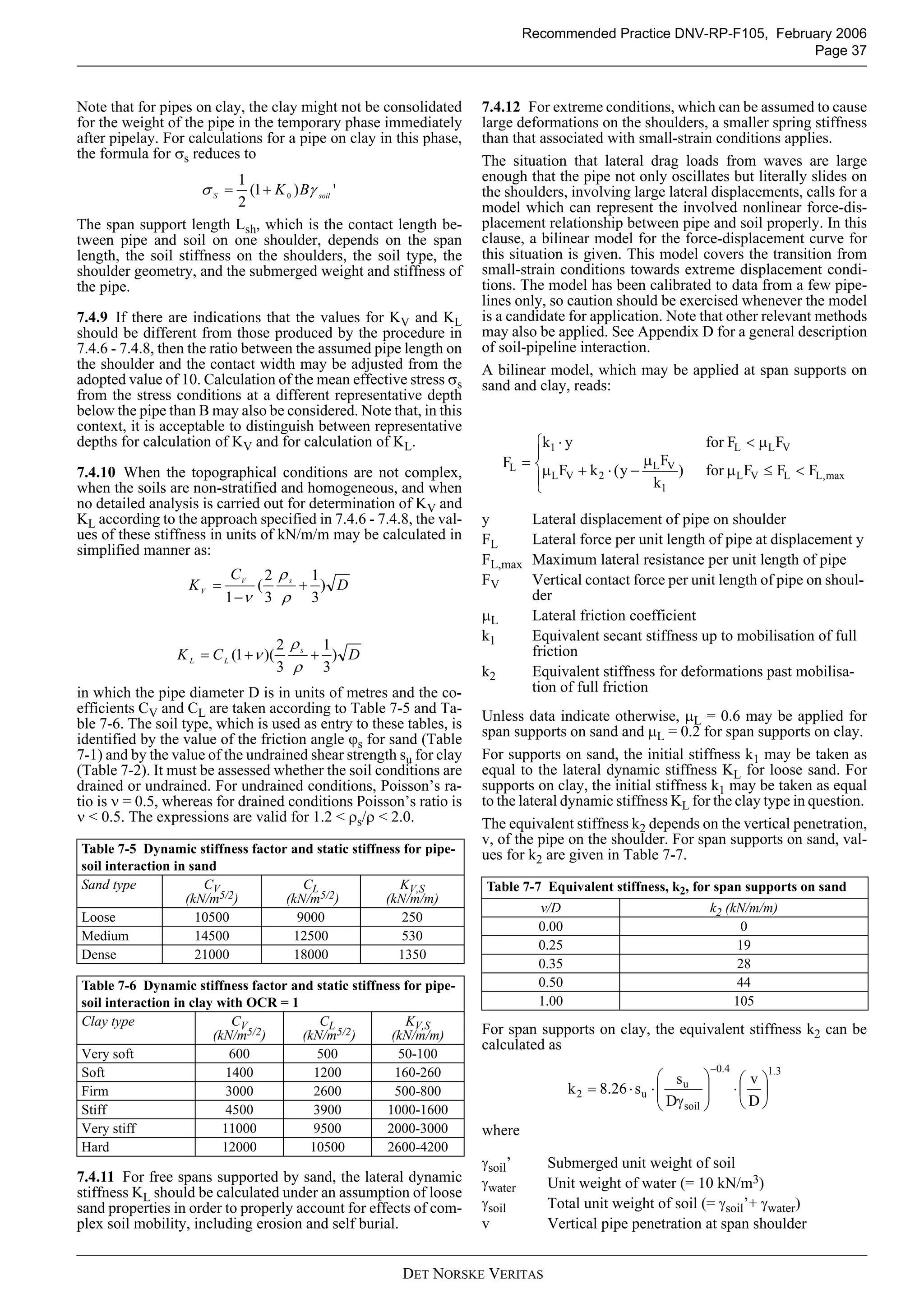 Dnv rp-f105 (2006) - free spanning pipelines | PDF