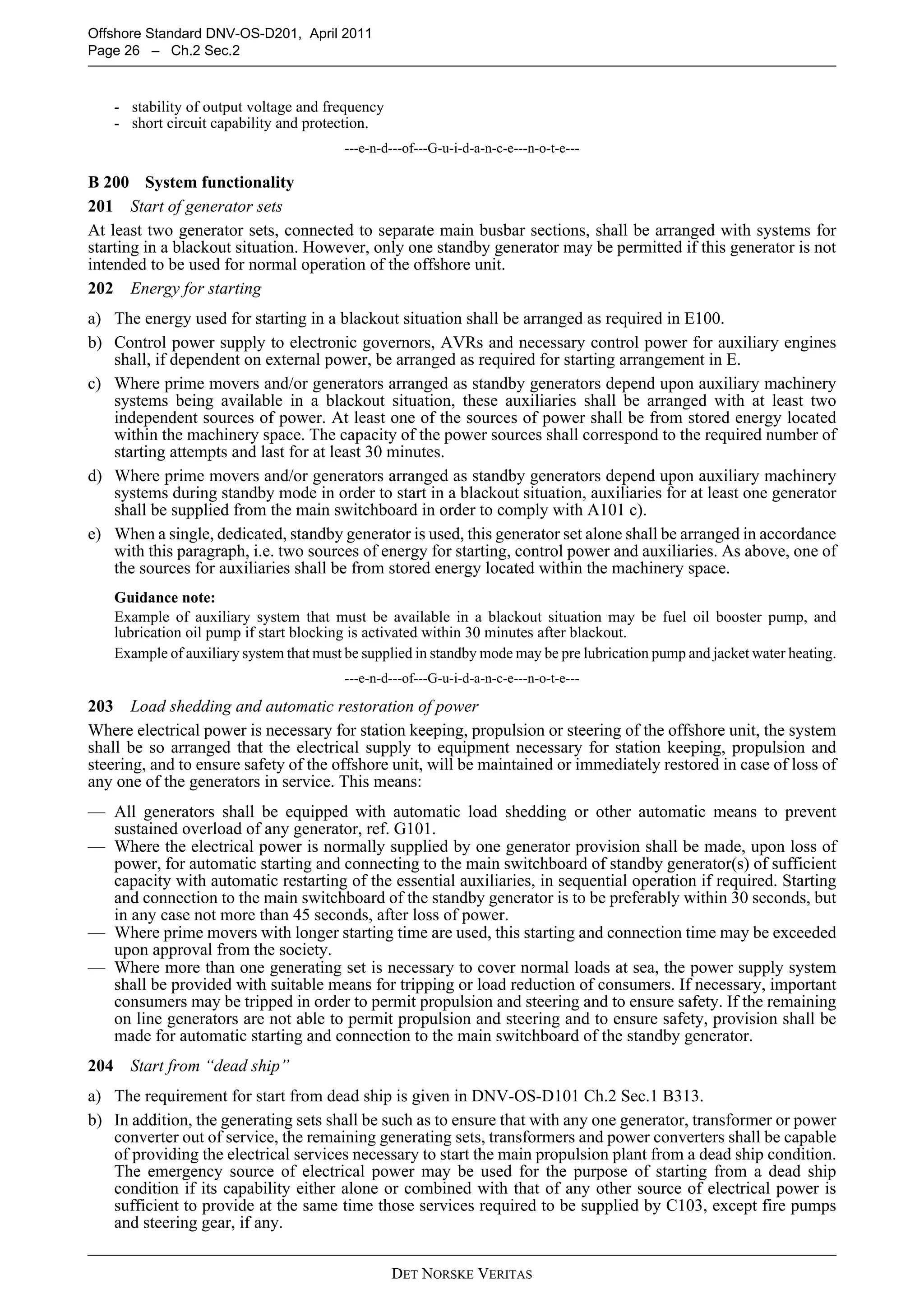 DNV Electrical Installations Standard DNV OS D201 April 2011 | PDF