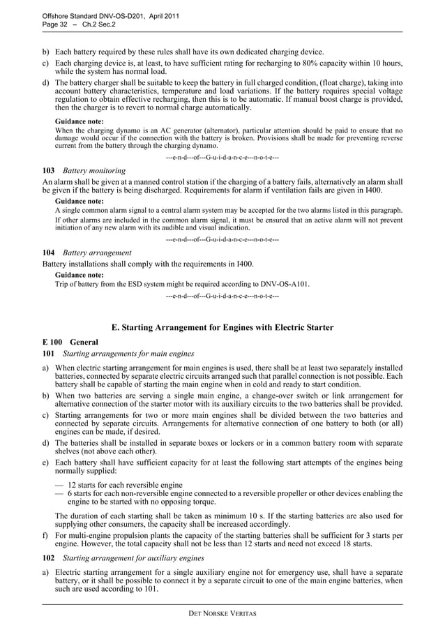 DNV Electrical Installations Standard DNV OS D201 April 2011 | PDF