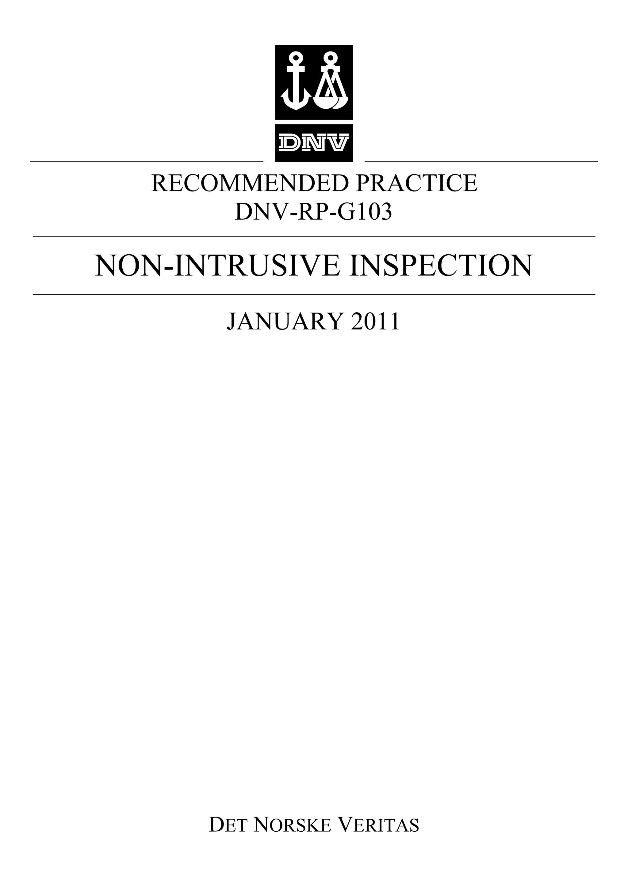 Dnv rp g103 non intrusive inspection 2011 | PDF