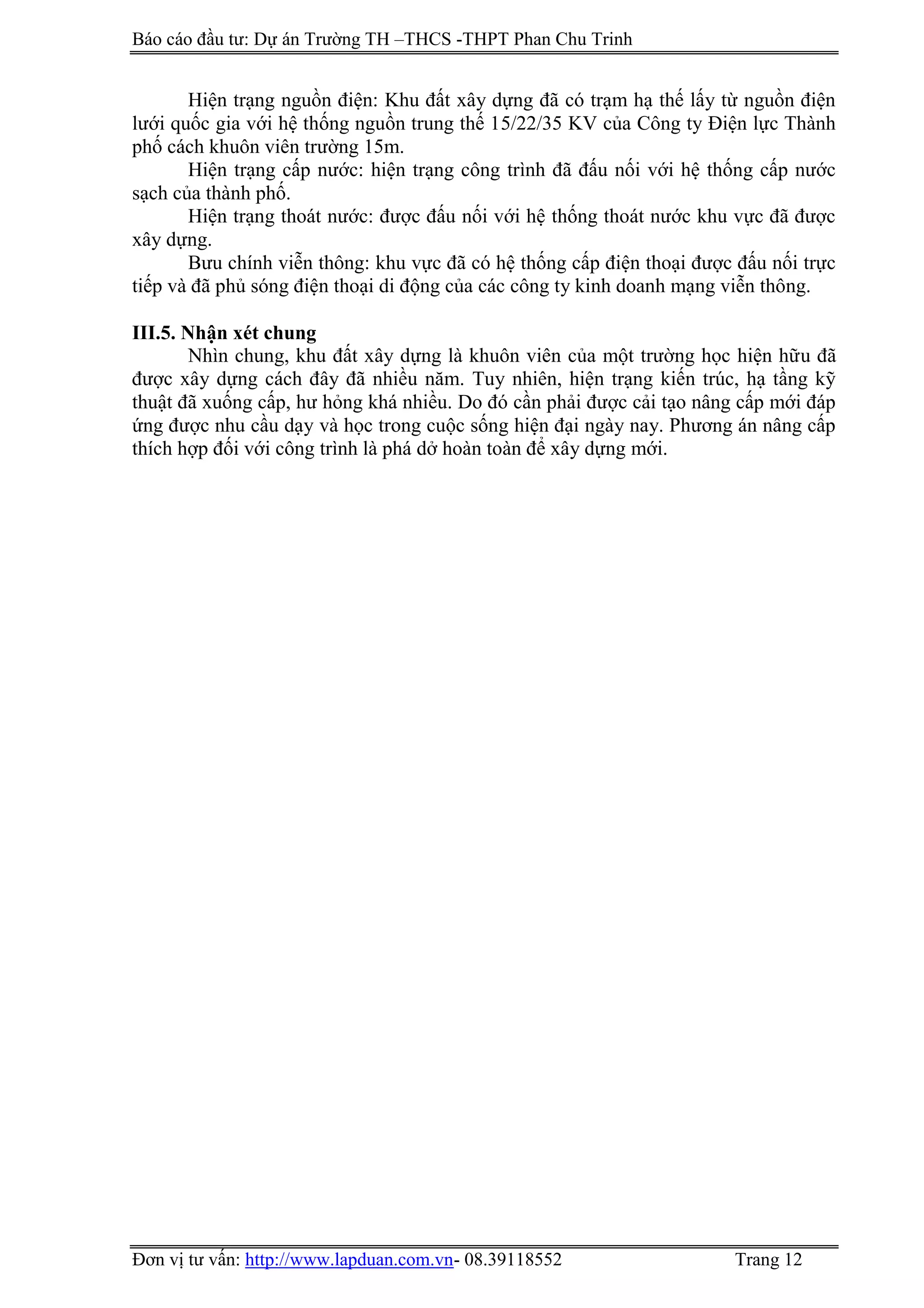 Dự án xây dựng trường trung học cơ sở | PDF