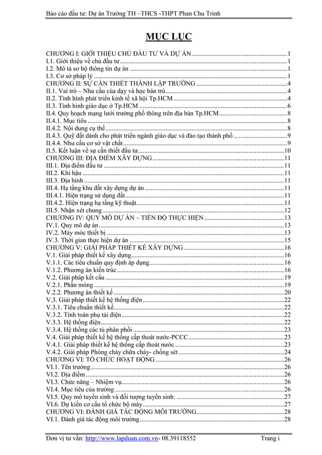 Dự án xây dựng trường trung học cơ sở | PDF