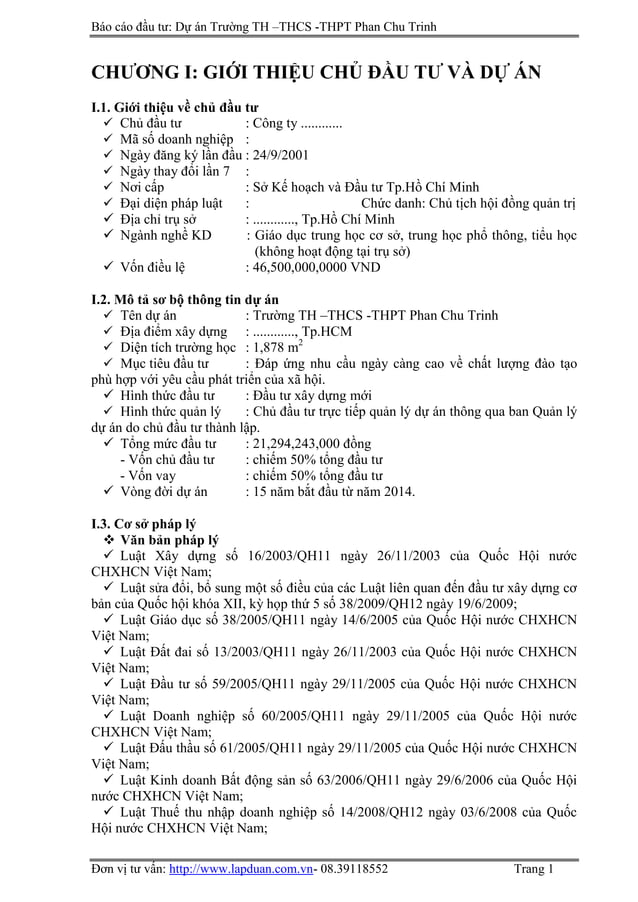 Dự án xây dựng trường trung học cơ sở | PDF