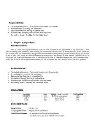 Dnyaneshwar nsdl cvselenium 07072016 | DOC