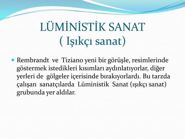 Dünya resi̇m tari̇hi̇ ve çağdaş sanat akimlari | PPT