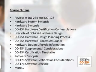 Avionic Training Bootcamp, DO-178 And DO-254 Training | PPTX