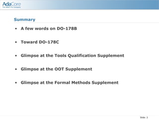 DO 178C Upcoming Guidance for OOS | PPT