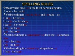 Do does. he- she endings -spelling rules | PPT