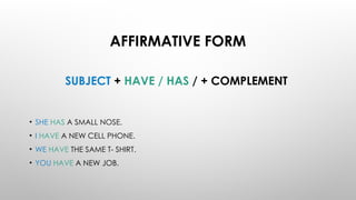 DO-HAVE AND POSSESSIVE´S IN ENGLISH.pptx