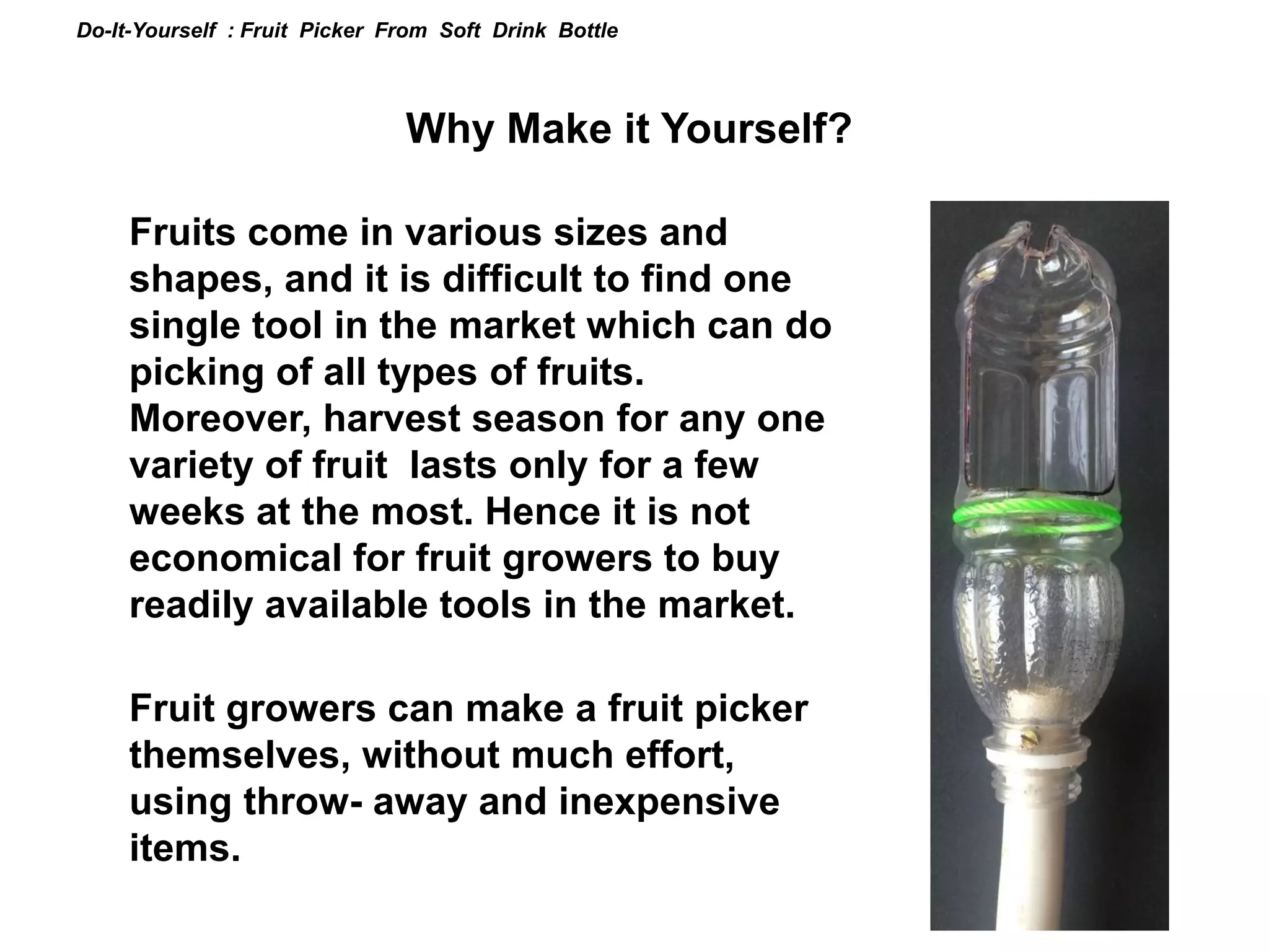Do-it-Yourself Fruit Picker From Soft Drink Bottle | PDF