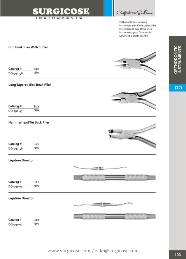 ORTHODONTIC INSTRUMENTS