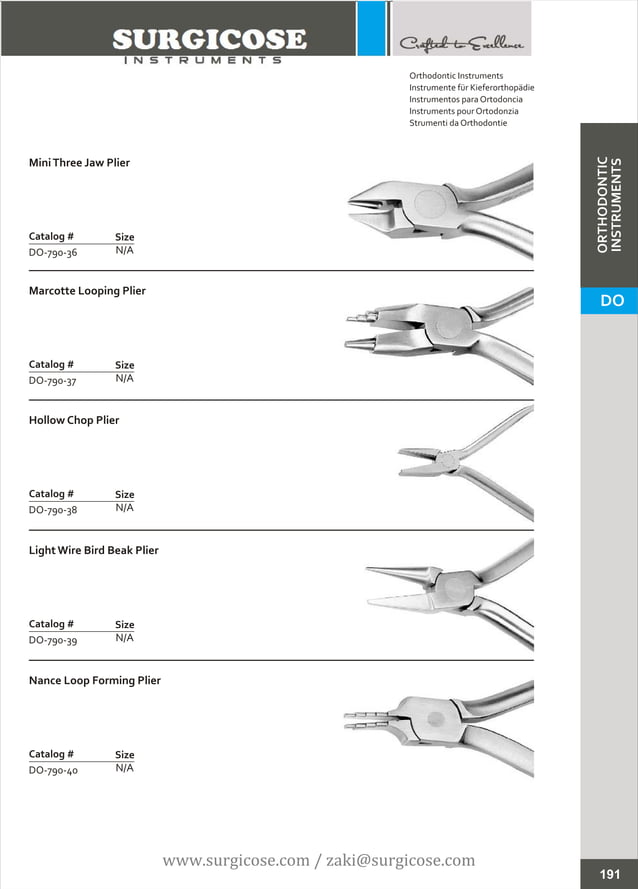 ORTHODONTIC INSTRUMENTS
