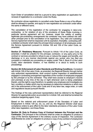 Do 174 17 rules implementing articles 106 to 109 of the labor code, as ...