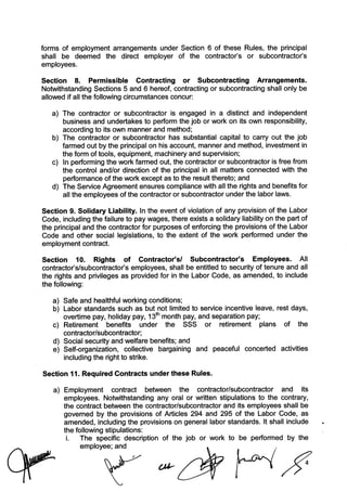 Do 174 17 rules implementing articles 106 to 109 of the labor code, as ...