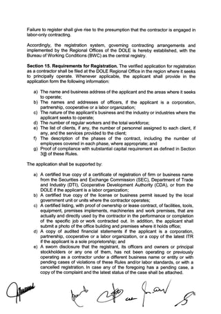 Do 174 17 rules implementing articles 106 to 109 of the labor code, as ...