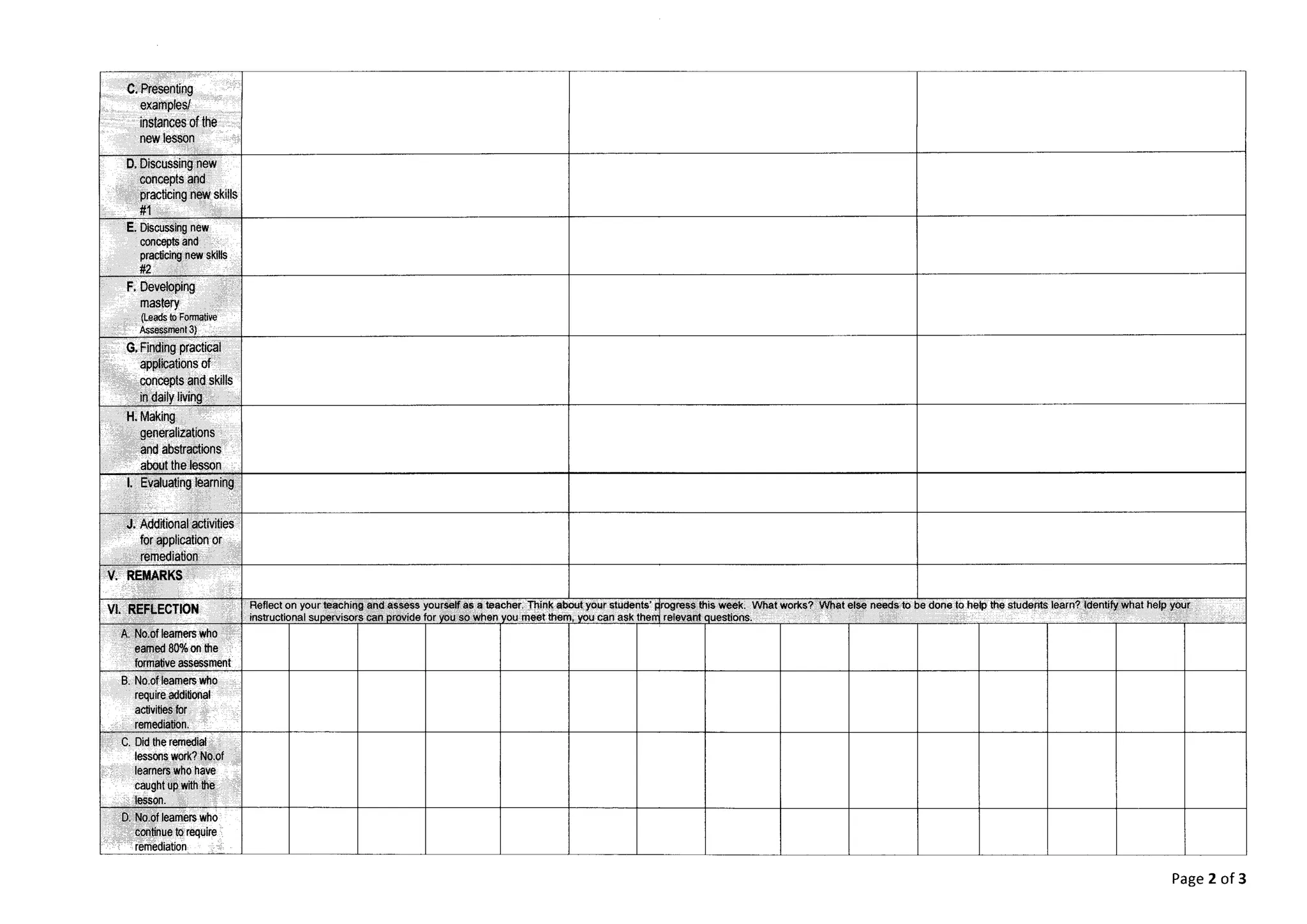 Lesson, PLan, Instructional Planning memo | PDF