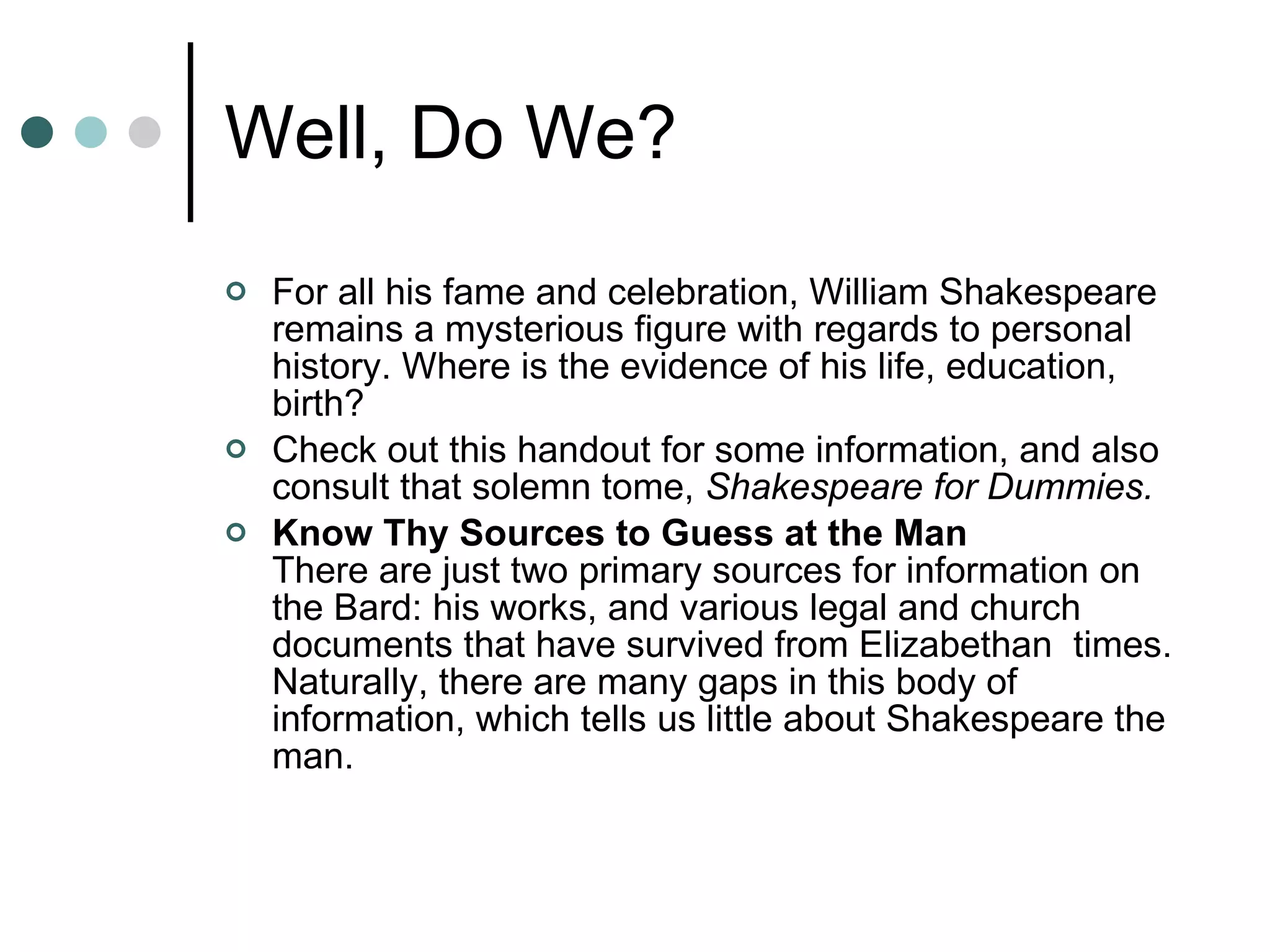 Do You Know Shakespeare | PPT