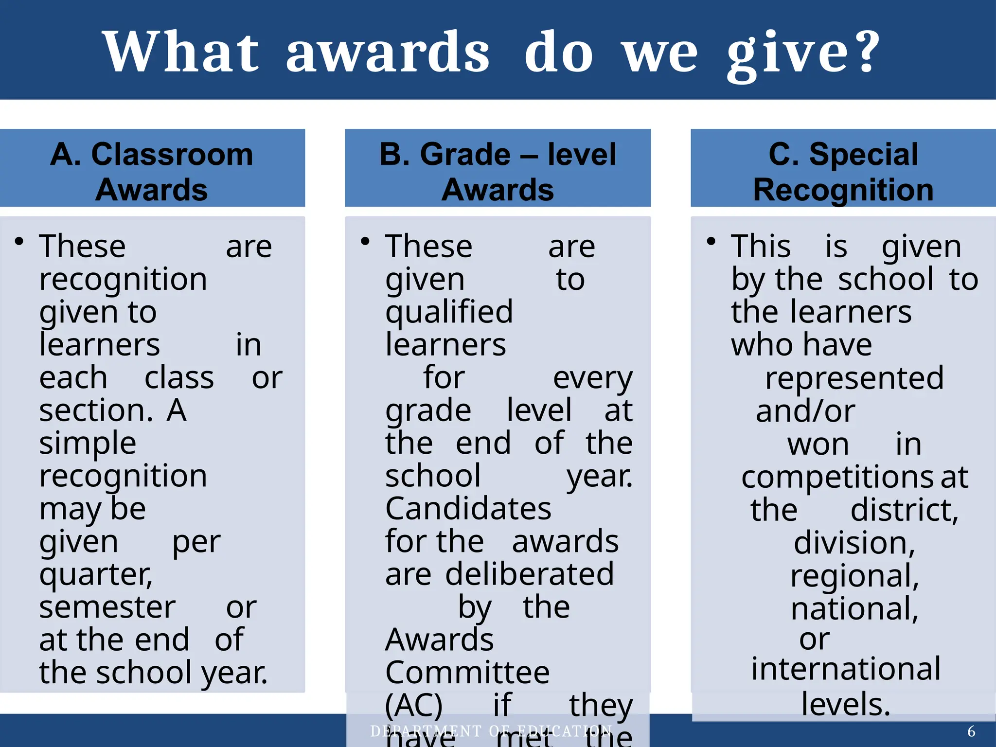 DO 36, S.2016Policy Guidelines on Awards and Recognition for the K to ...