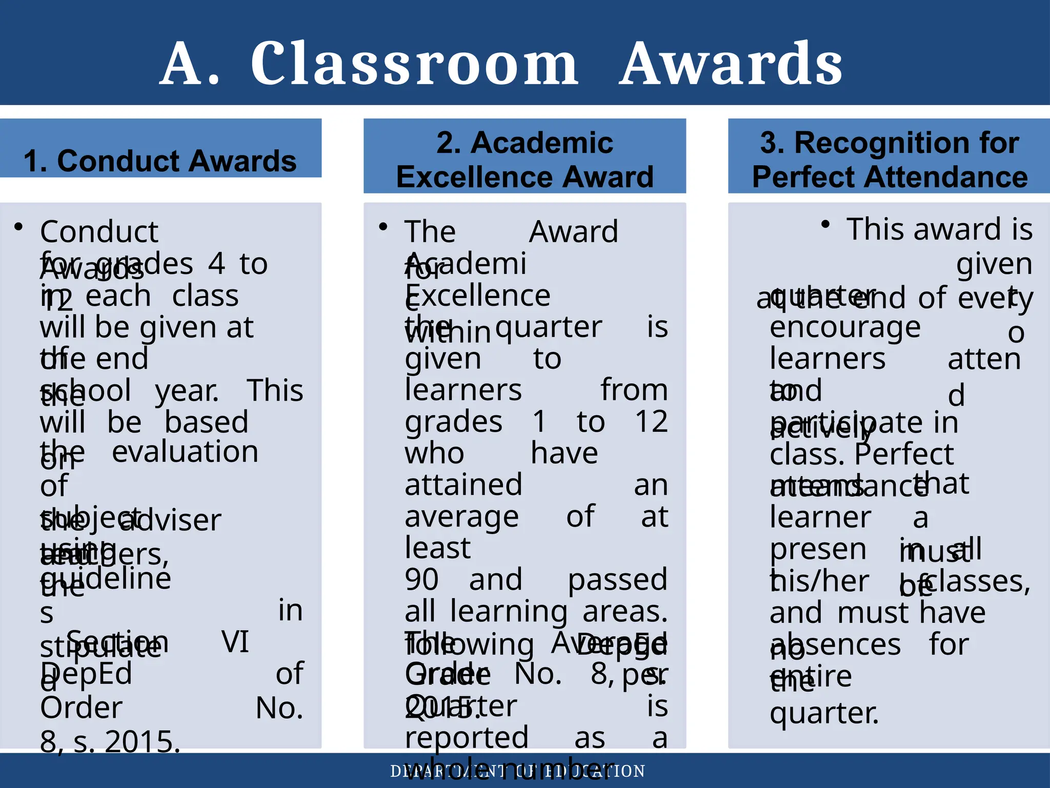 DO 36, S.2016Policy Guidelines on Awards and Recognition for the K to ...