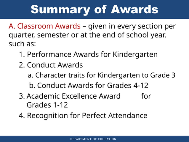 DO 36, S.2016Policy Guidelines on Awards and Recognition for the K to ...