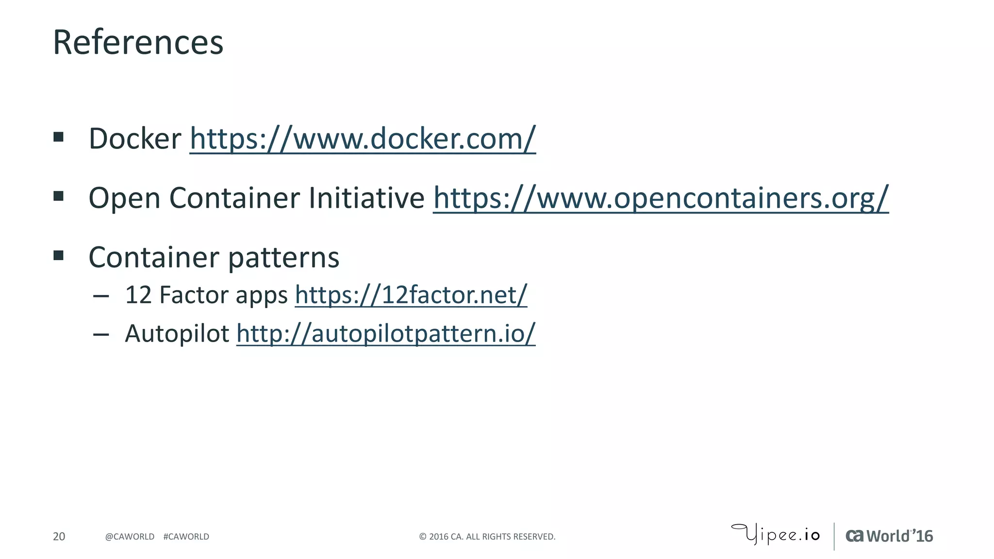 Pros, Cons, Pitfalls of common Docker container architectures (#dockitecture) | PPT