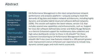 Pre-Con Ed: Explore What’s New in CA Performance Management 3.0 | PPT