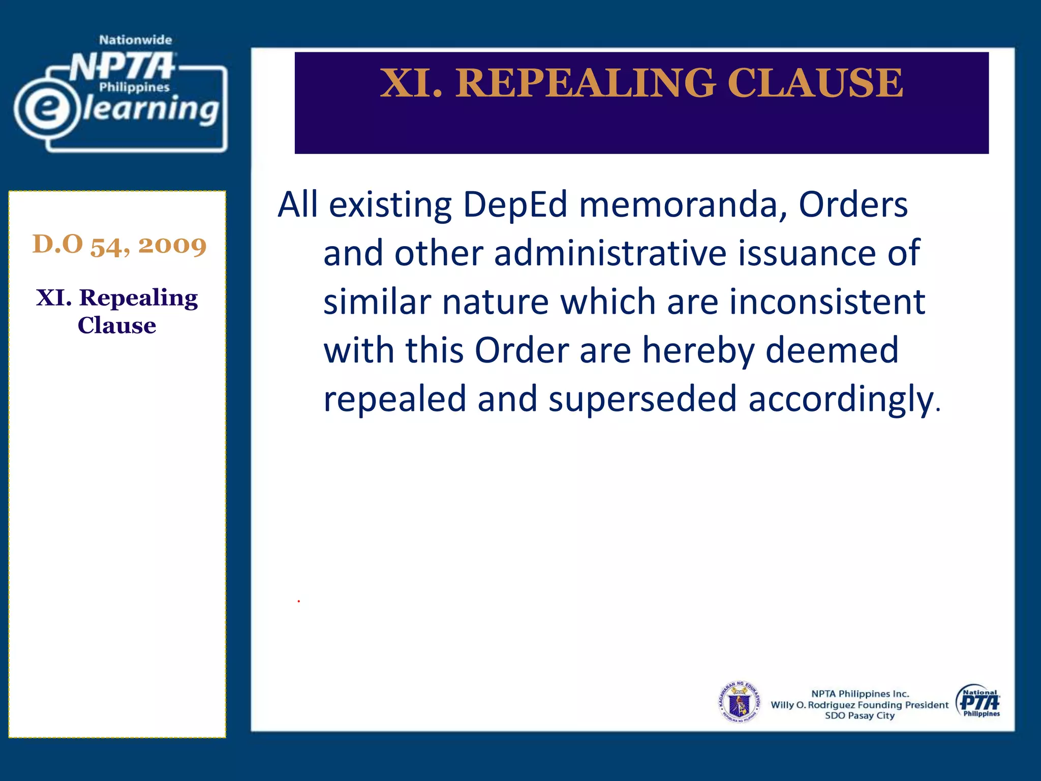 DepEd Order 54 S, 2009 | PPTX