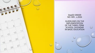 Comprehensive Guidelines on Implementing the Three-Term School Calendar ...