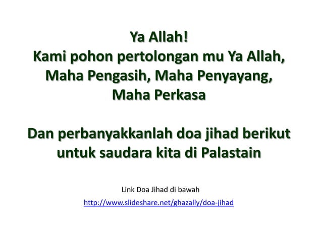 Penting Penting Penting Doa Untuk Palestine | PPT | Free Download