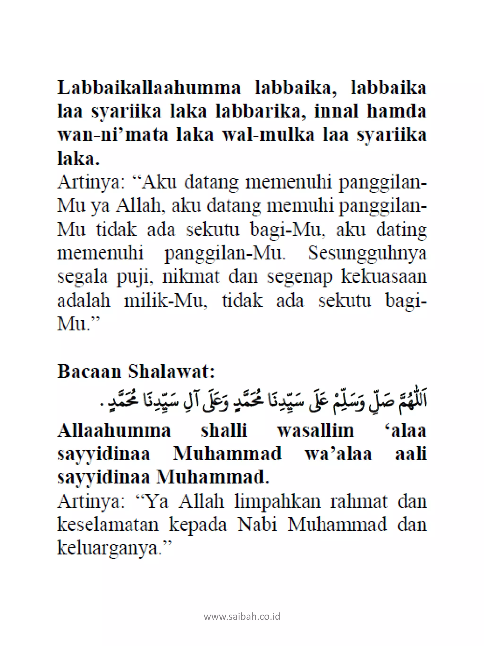 Doa Lengkap Ibadah Haji dan Umroh saibah | PPTX