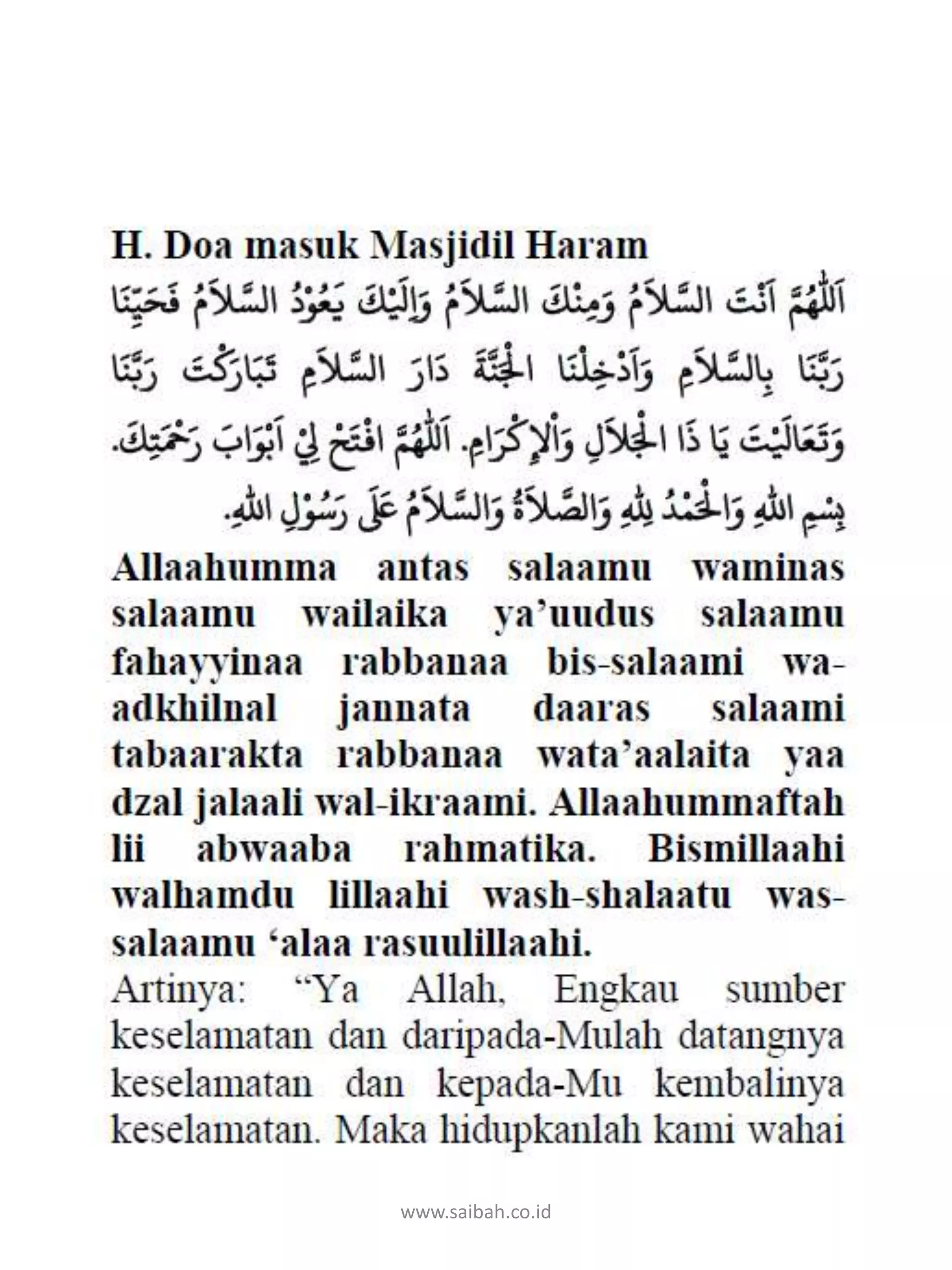 Doa Lengkap Ibadah Haji dan Umroh saibah | PPTX