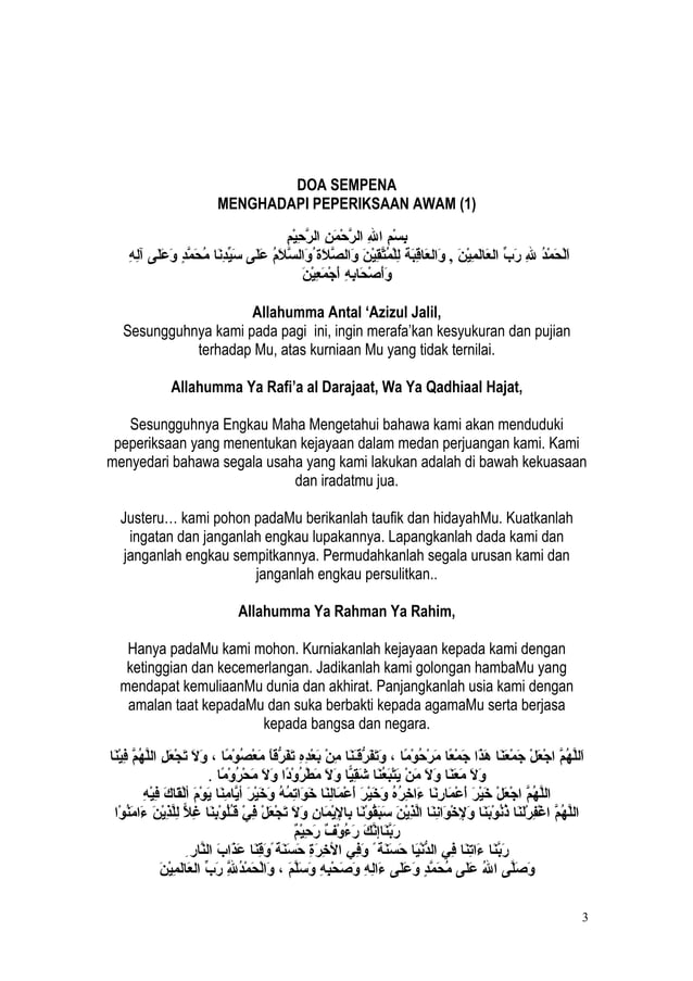 Doa doa majlis rasmi sekolah spim jps | DOC