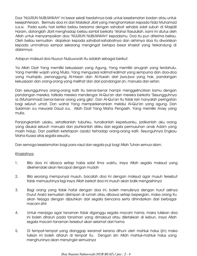 Doa nuurun-nubuwwah-1-nur-buat | PDF