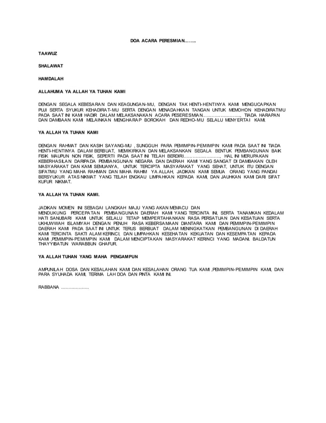 Doa acara formal | DOCX