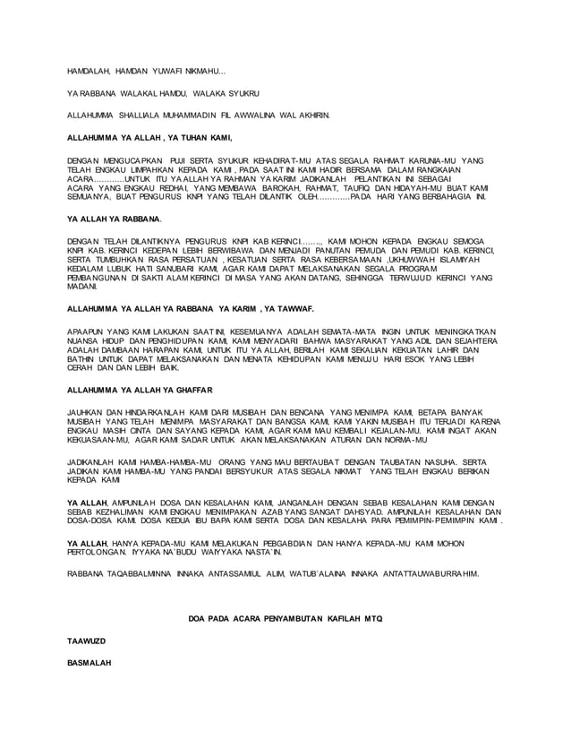 Doa acara formal | DOCX