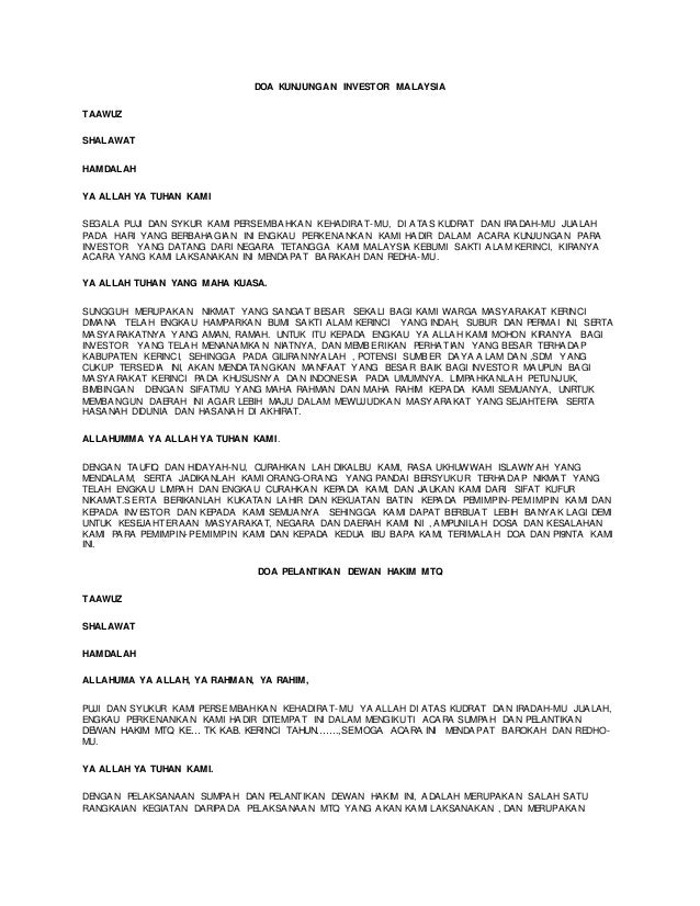 Doa Penutup Acara Formal - Perumperindo.co.id