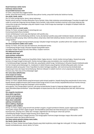 Doa agama hindu | DOC