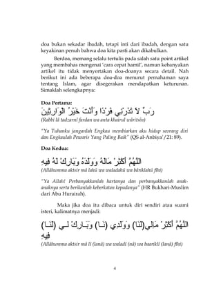 Doa agar cepat hamil lengkap | PDF