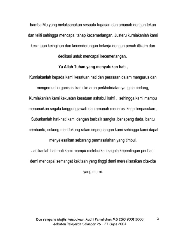 Doa audit sirim | DOC