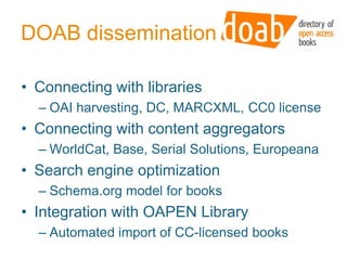 Launch of Directory of Open Access Books by Eelco Ferwerda | PPT