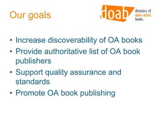 Launch of Directory of Open Access Books by Eelco Ferwerda | PPT