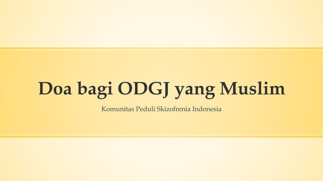 Doa bagi odgj yang muslim | PPT